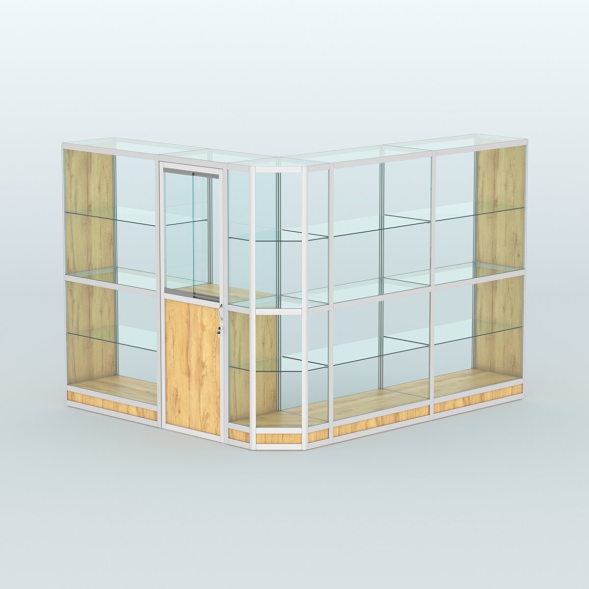 Павильон из профиля угловой №3г (5,5 кв. м), Дуб Золотистый