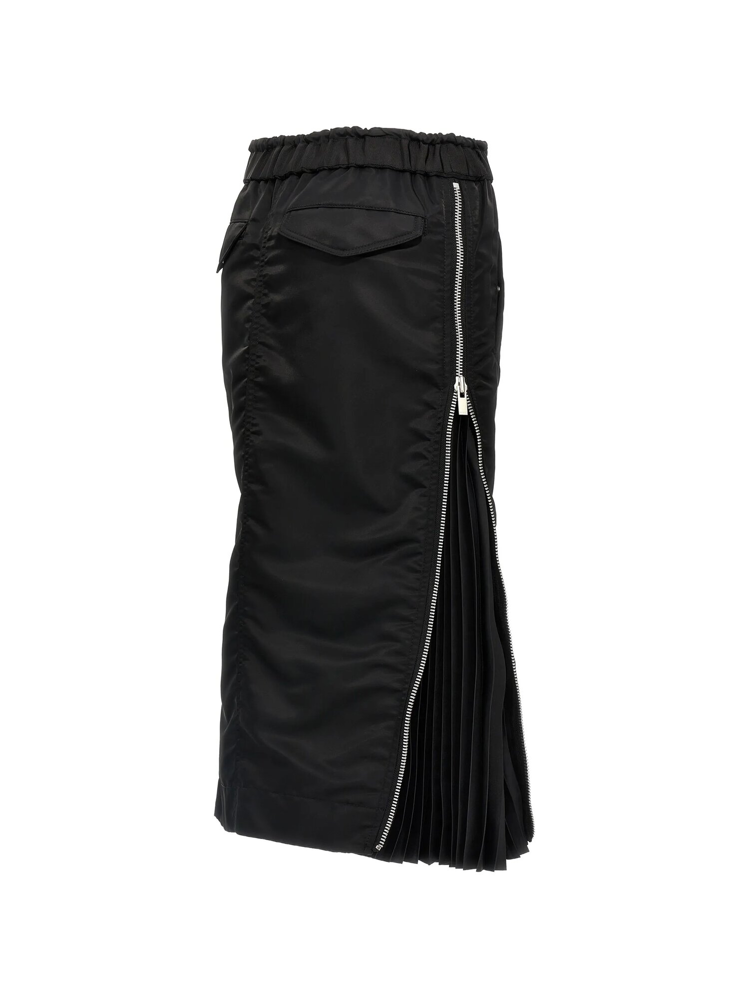 Юбка Sacai Side-zip midi skirt, размер 46, черный — фото 1