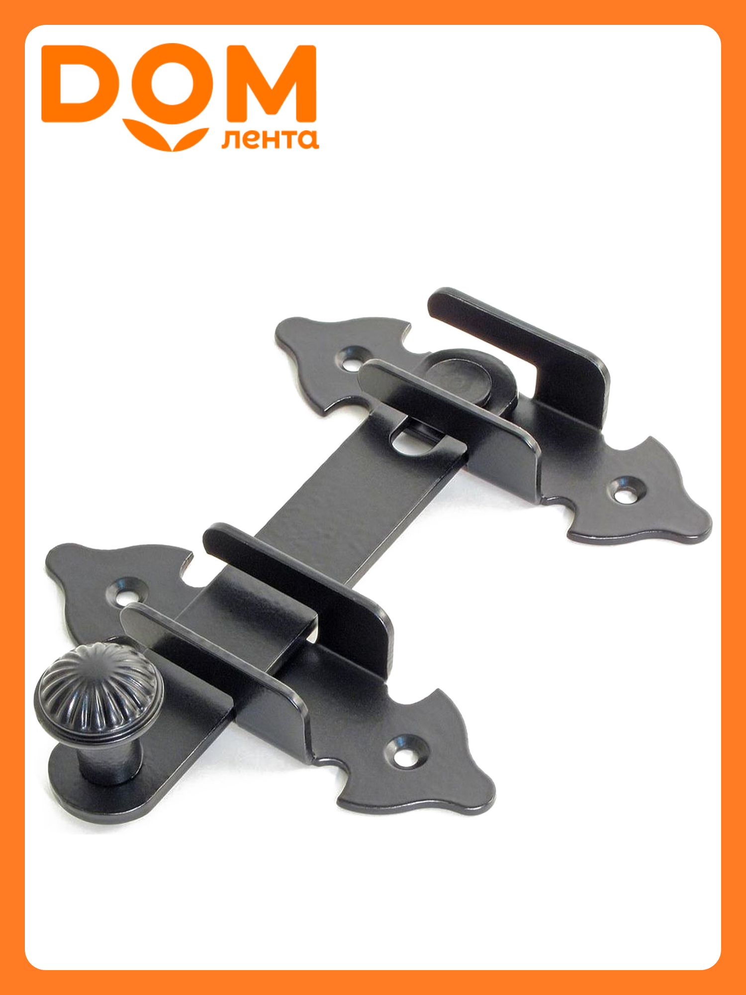 Дверная задвижка Tech-KREP, накладная, углеродистая сталь, 90х90х30 мм, черная