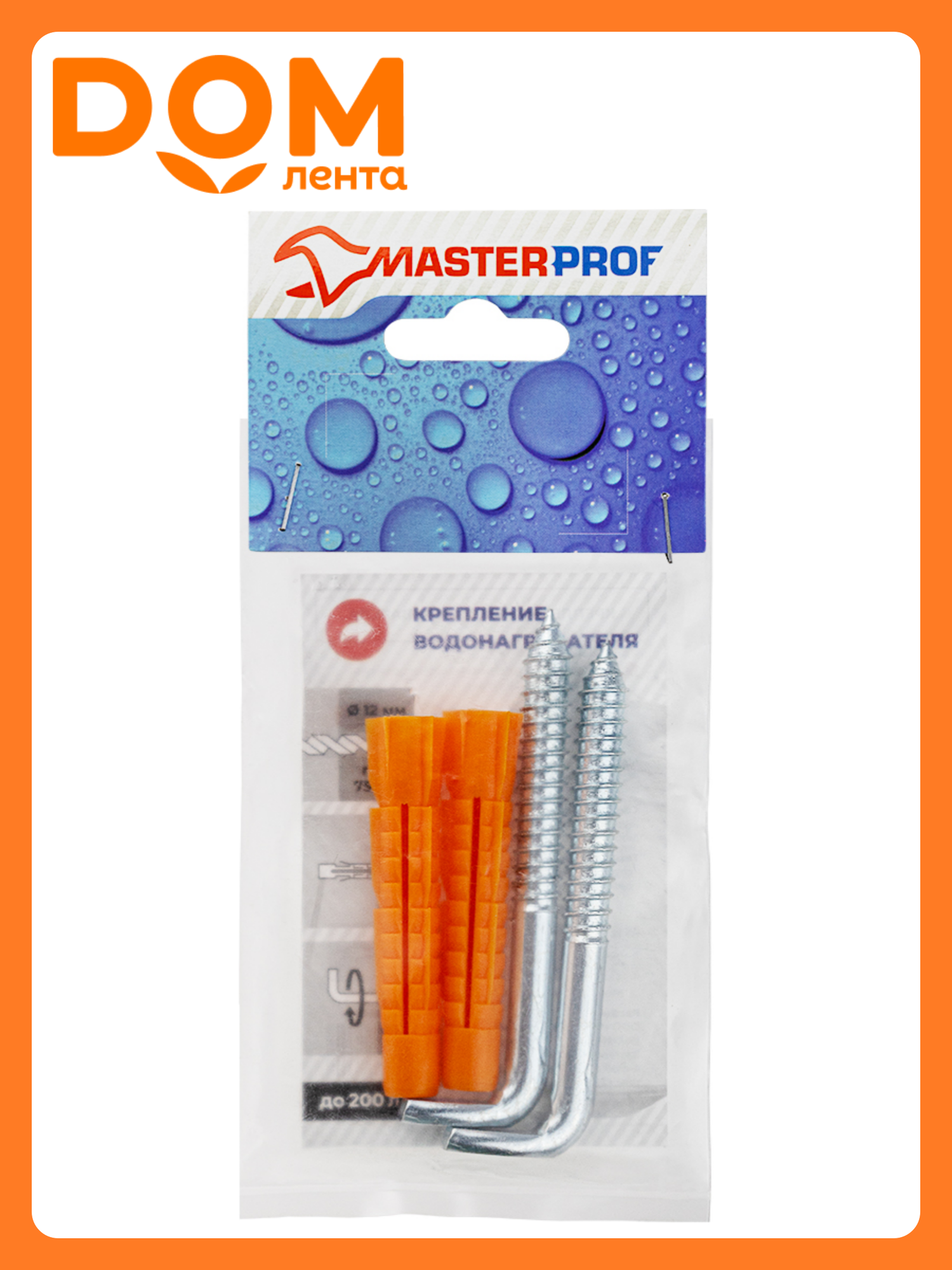 Набор для крепления бойлера универсальный 200 л (шуруп - костыль 10 х 100, 2 шт.), MP