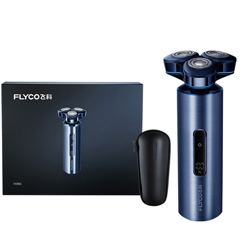 Электробритва мужская роторная FLYCO FS985, синий, FS985 Blue Standard Box