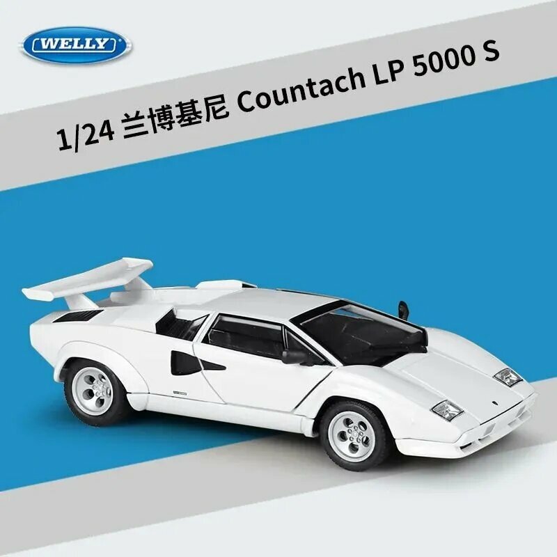 1:24 Lamborghini Countach LP5000s Alloy Sport Car Model, подарки для мальчиков, коллекции хобби, подарки на день рождения