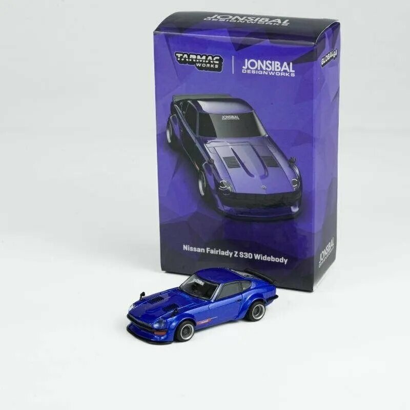 Машинка Tarmac Works TW 1:64 Nissan Fairlady Z S30 Widebody - Designed by Jon Sibal Blue T64G-062-BL Die-cast Alloy Car Model Collection Toy Gift