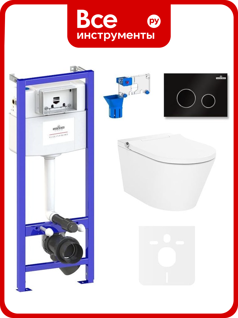 Инсталляция с умным подвесным унитазом Lavinia Boho Smart V-Clean в комплекте 7 в 1 87561153