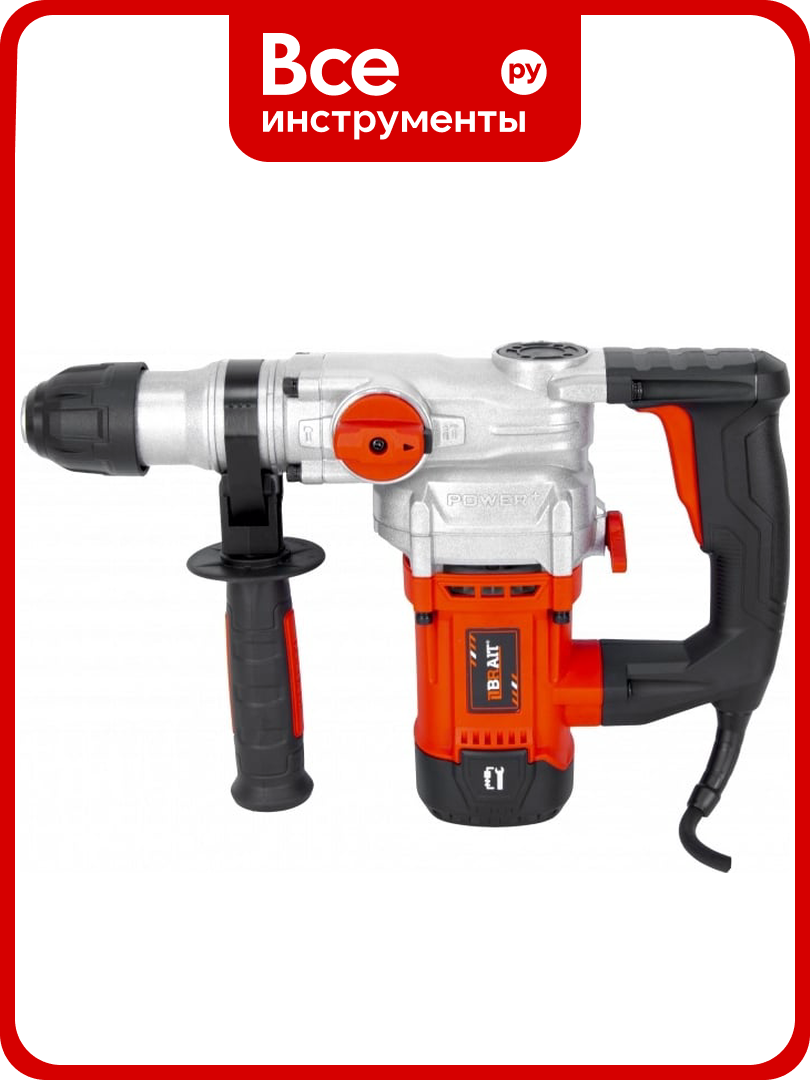 Перфоратор BRAIT BRH26VD PRO 1200Вт с вертикальным двигателем, 3 режима работы, максимальная сила удара 4.7 Дж, кейс