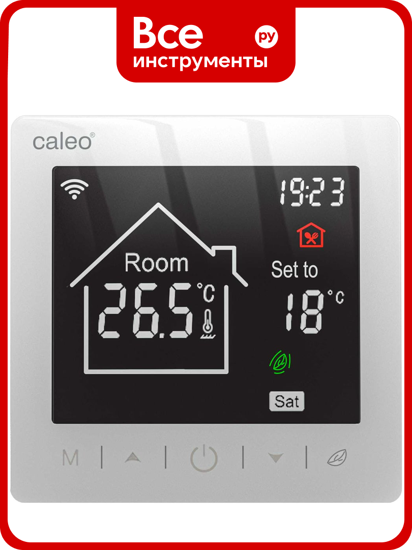 Терморегулятор Caleo C947 встраиваемый, цифровой, программируемый, WI-FI, белый 0К-00001384