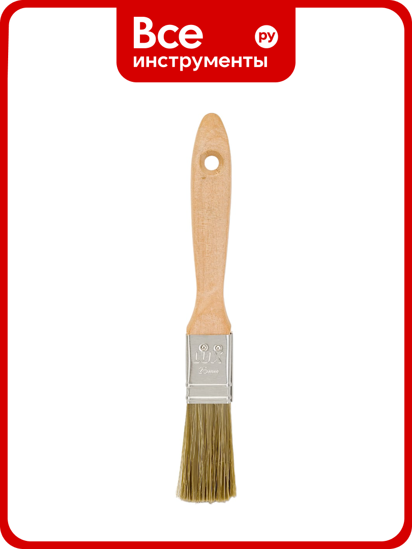 Плоская кисть STAYER LASUR - LUX 01051-025 с металлическим бандажом, деревянной рукояткой и смешанной щетиной