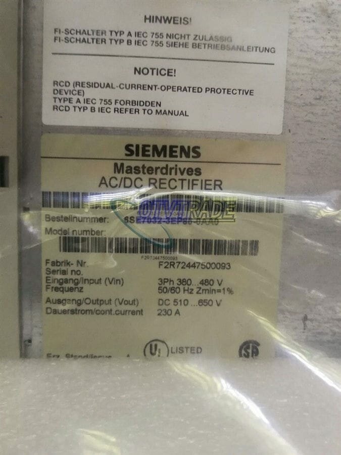 Модуль Siemens Servo Driver 6SE7032-3EP85-0AA0 6SE7 032-3EP85-0AA0