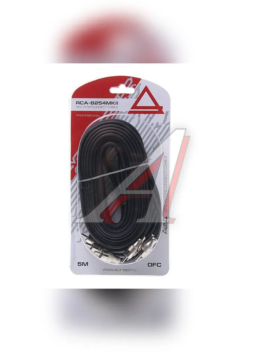 Кабель RCA 4x4 5м AURA OFC, двойной экран
