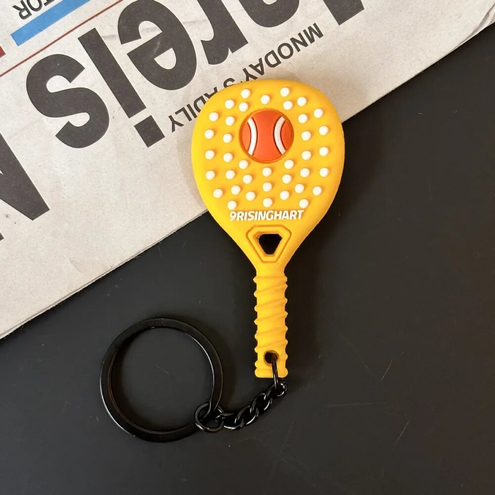 Мини брелок теннисная ракетка из ПВХ Yellow