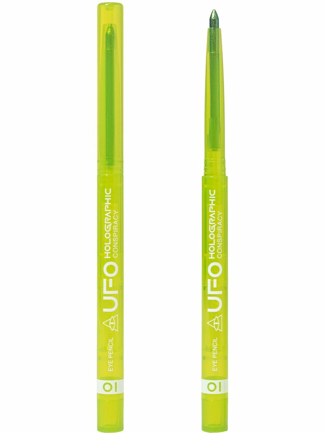 Beauty Bomb Карандаш для глаз дуохромный UFO Conspiracy тон 01 Hush hush , зеленый, голографирует в желтый, 0,25 г