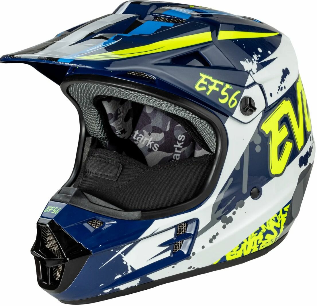 Мотошлем кроссовый Starks EF56 Base MX / Сине-белый (L / Синий, Белый)