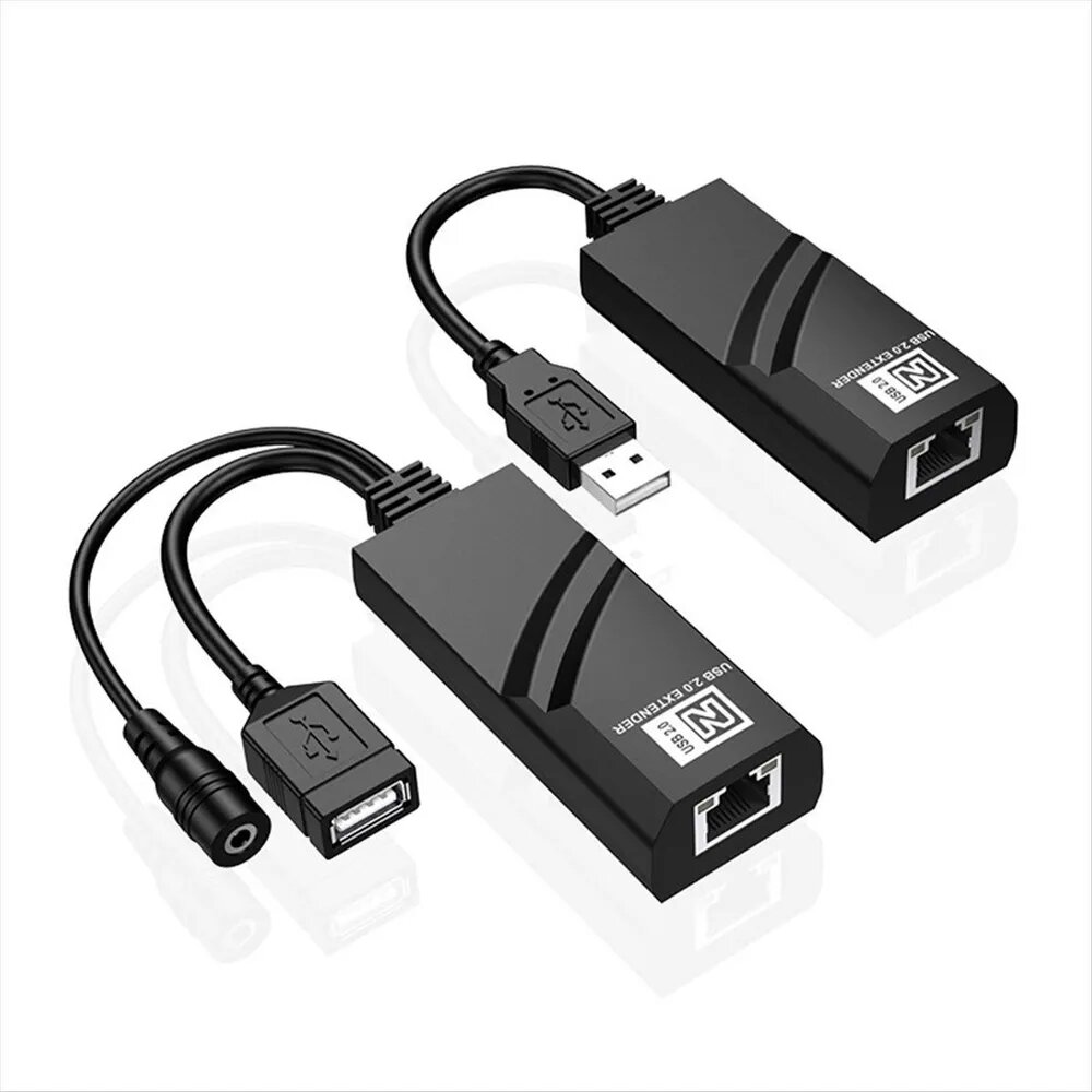 USB 2.0 удлинитель RJ45 с адаптером питания DC5V/2A (ЕС)