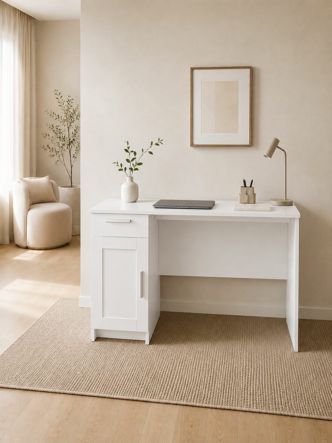 Стол письменный, IKEA BRIMNES, белый, 65x120х75 см