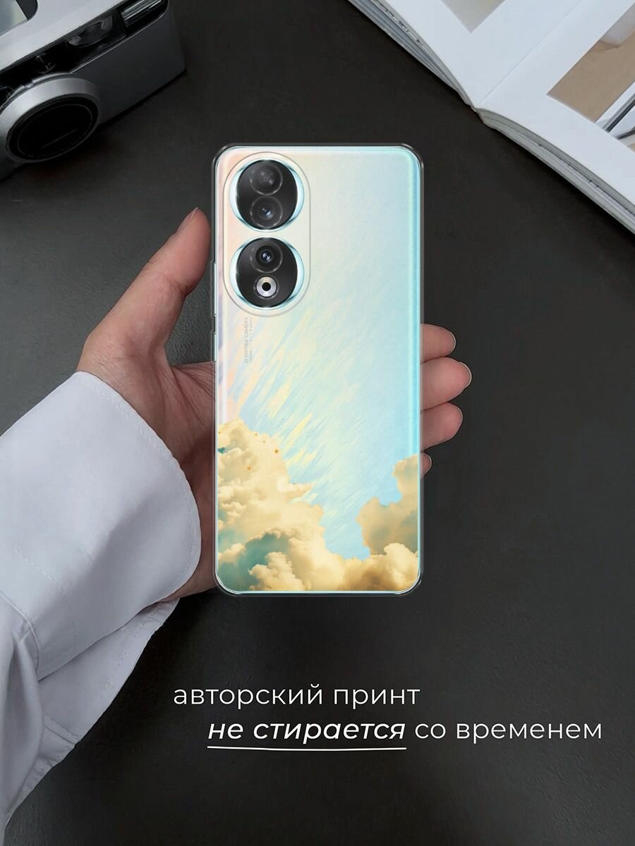 Чехол на Honor 90 / Хонор 90 с принтом Облака и звезды, прозрачный — фото 1