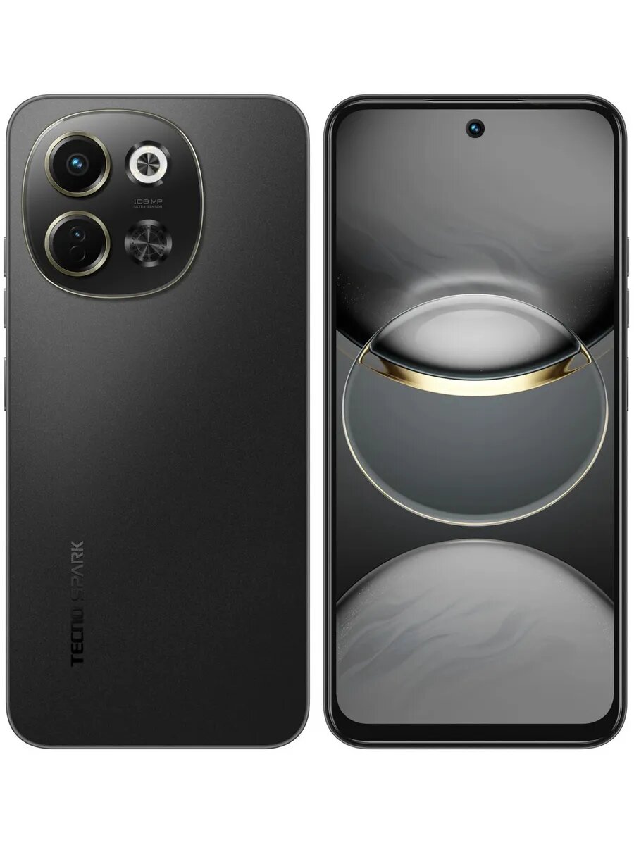 Смартфон Tecno Spark 30 5G 6 ГБ / 128 ГБ Черный Ростест, NFC, камера 108 Мп, экран 6.67" IPS — фото 1