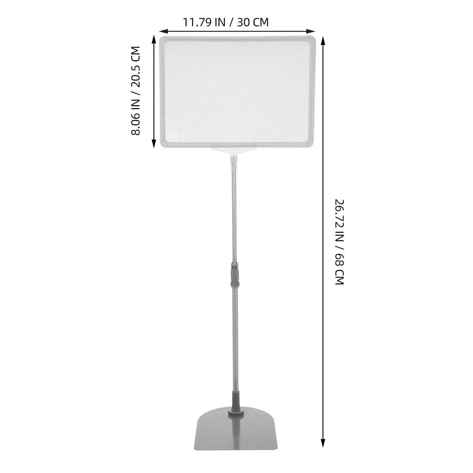 Стойка Для Товарных Знаков A4 Белая Размер 68.00X21.50X20.50Cm Из Алюминиевого Сплава И Пластика