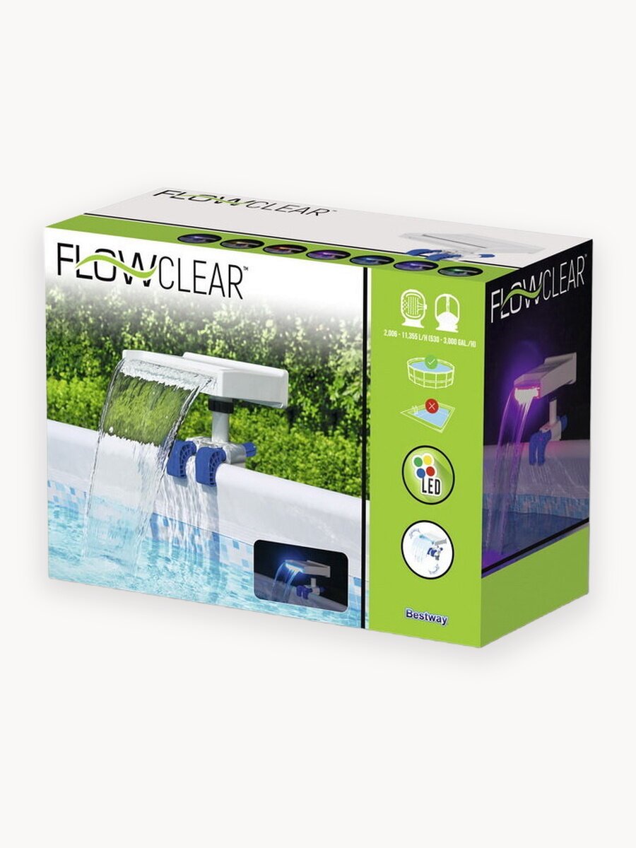 Водопад для бассейна с цветной LED подсветкой 35*30*26 см, Bestway, 58619