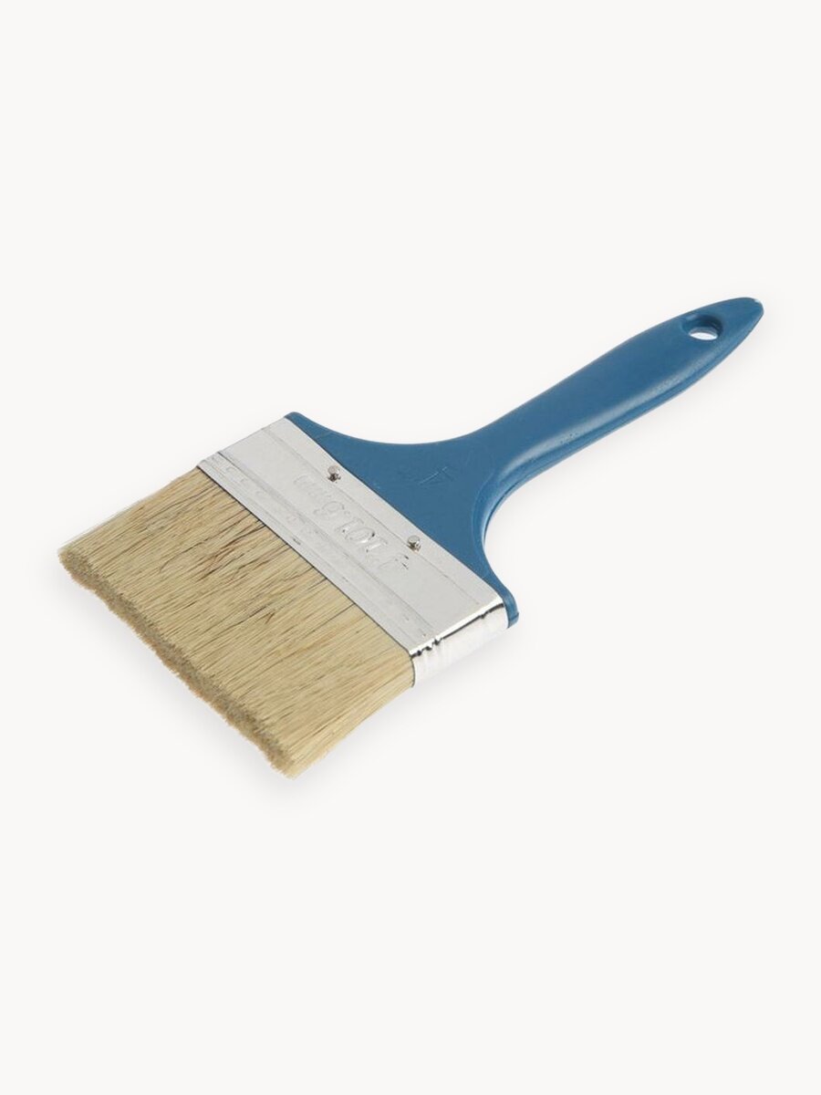 Кисть плоская тундра, смешанная щетина, пластиковая рукоятка, 4", 100 мм