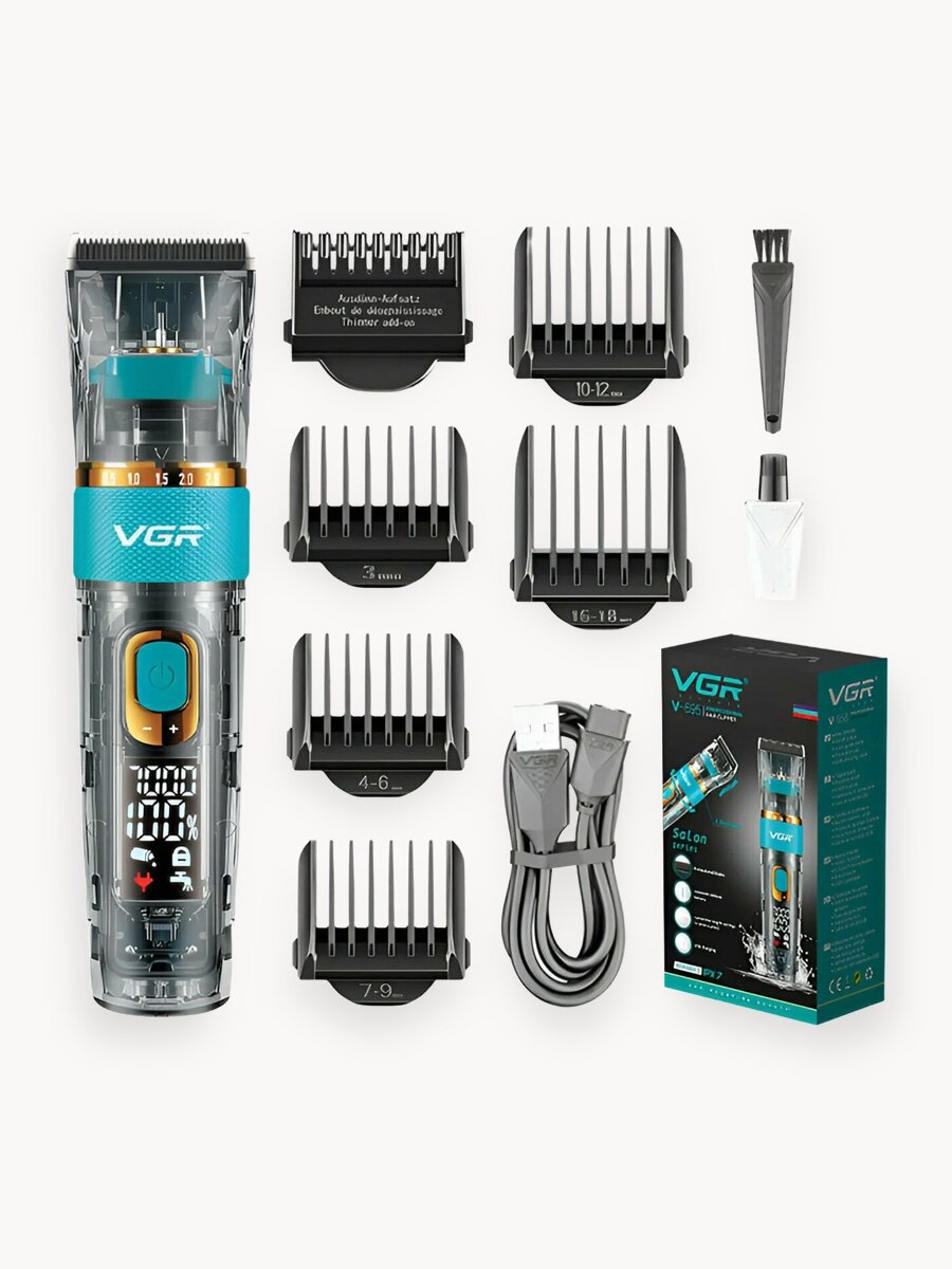 Профессиональная машинка для стрижки волос, бороды и усов VGR V0695-(695)