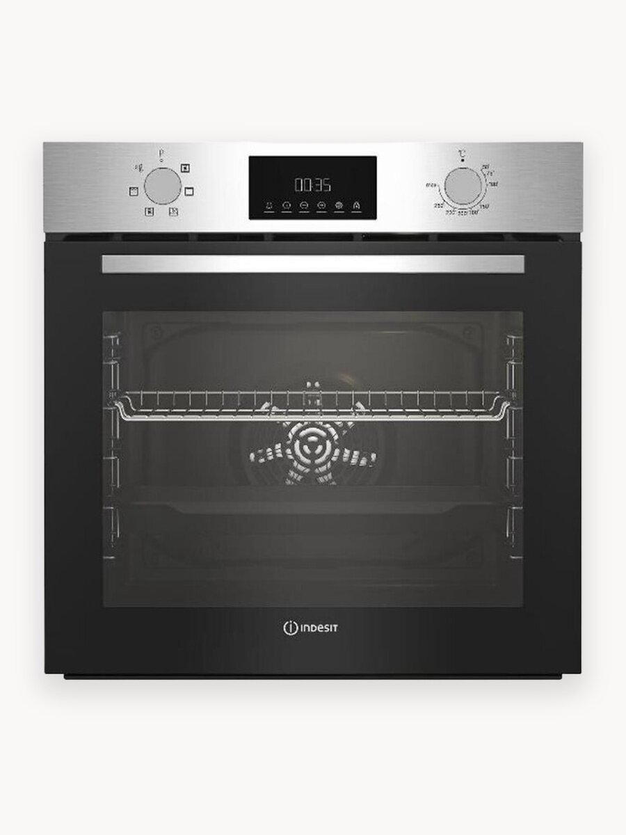 Духовой шкаф электрический встраиваемый Indesit, 60 см, гриль, конвекция, ускоренный нагрев, очистка паром