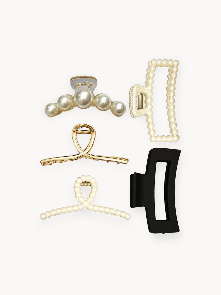 Заколки-крабики для волос, набор 5 штук