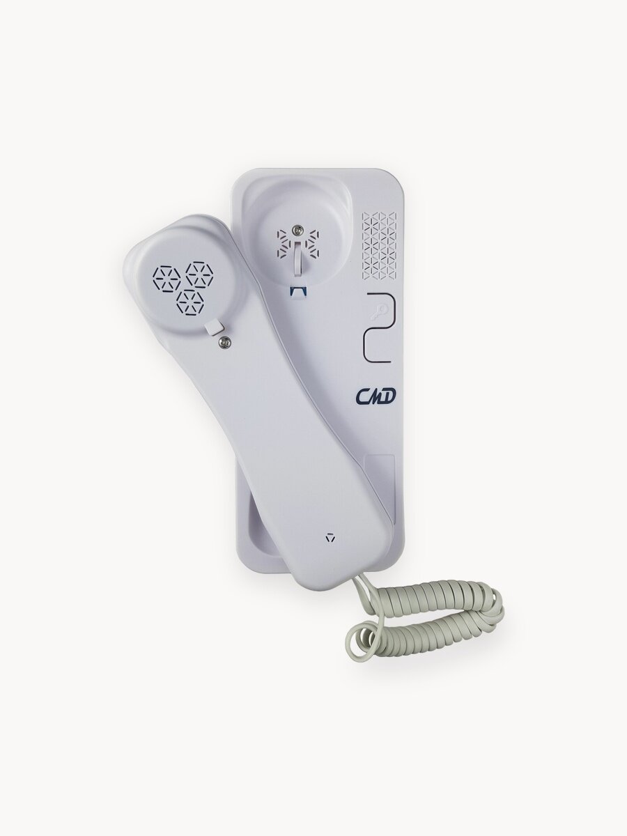 Трубка для координатного домофона CMD AT-01W с кнопкой открытия подъездной двери / Тихий, громкий и беззвучный режим / Световая индикация в беззвучном режиме
