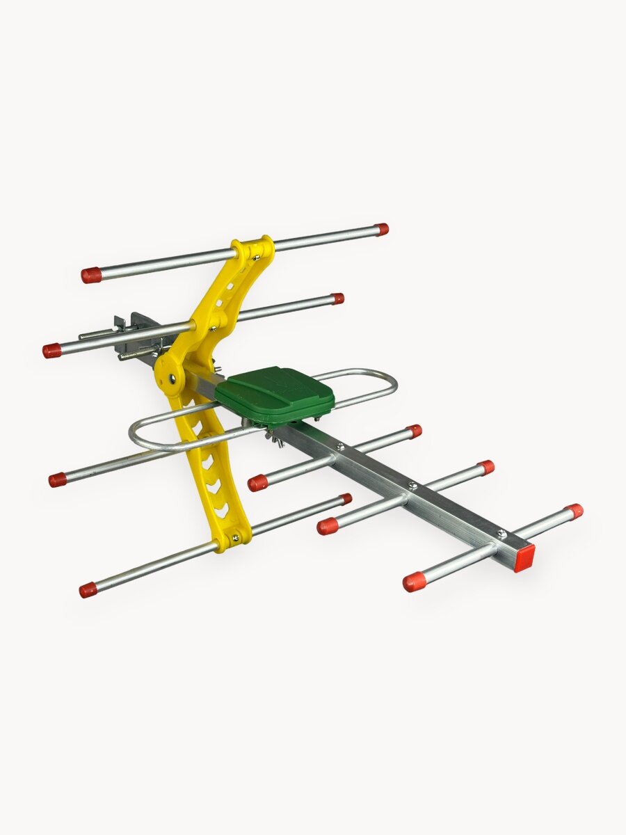 Наружная антенна телевизионная для цифрового ТВ HDTV с усилителем сигнала, желтая
