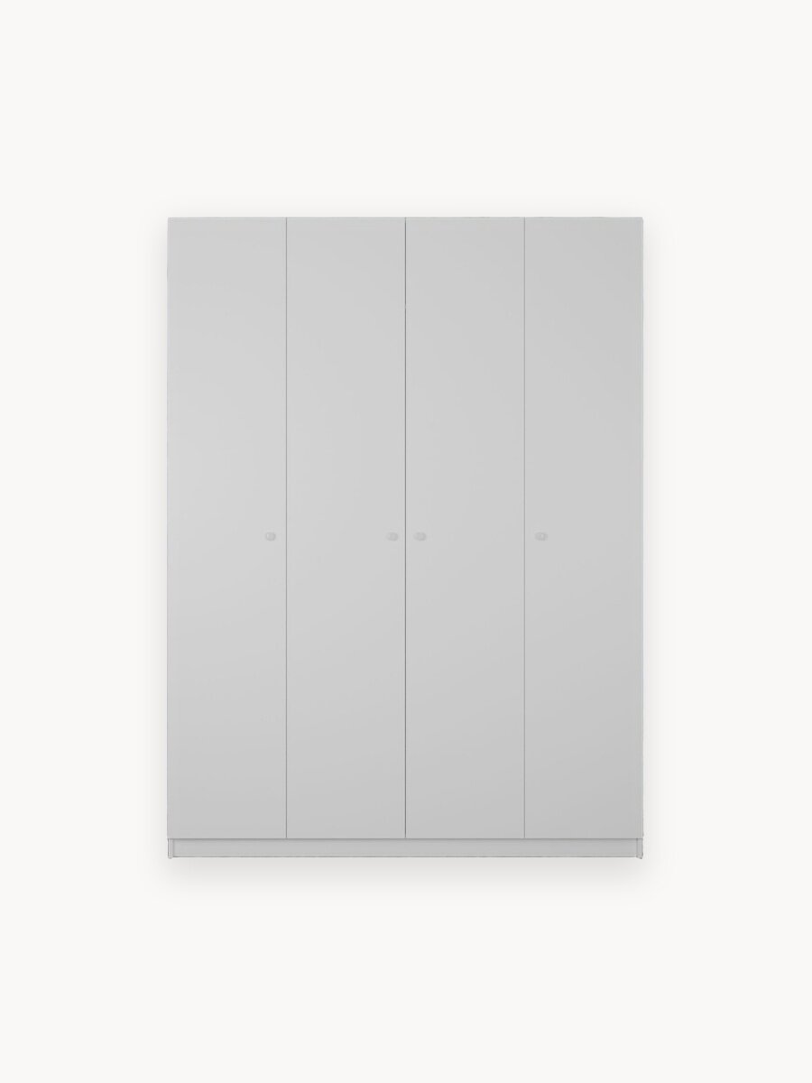 Шкаф распашной влагостойкий белого цвета четырехдверный c ящиками sy118.4/250/2