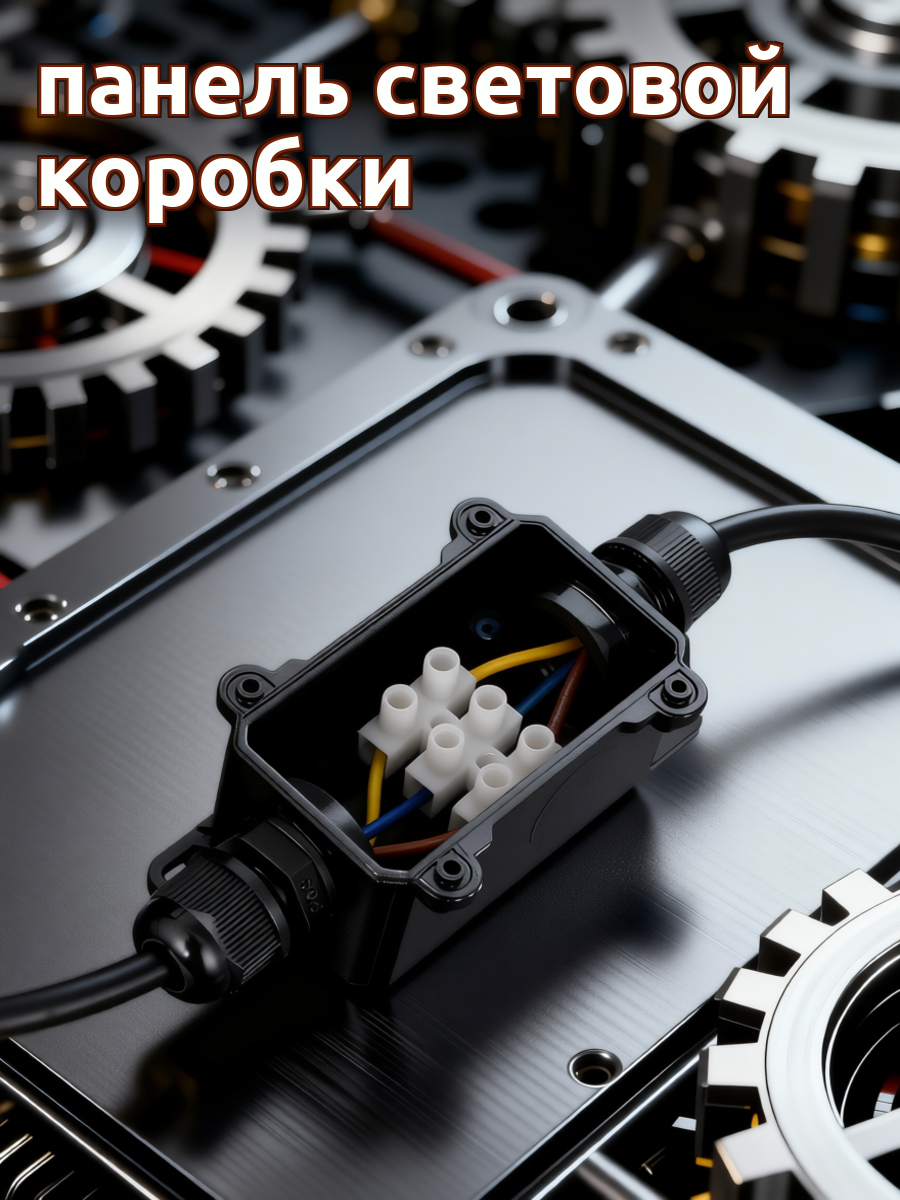 Влагозащищённая распределительная коробка pg9 на 2 выхода для садового освещения, чёрная