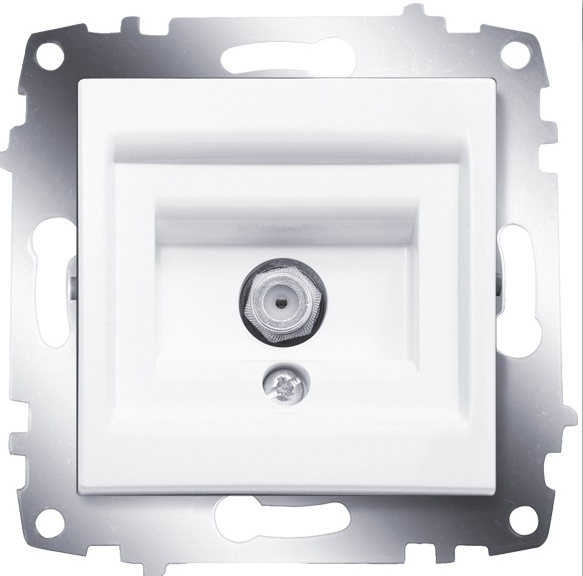 Розетка спутниковая RG6 F-разъем ABB Cosmo белая 619-010200-180