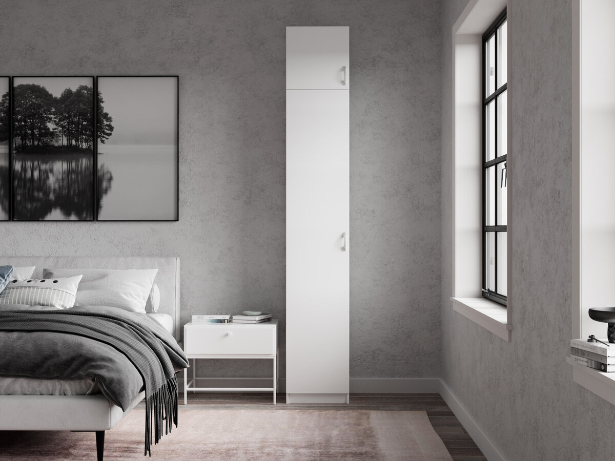 Пенал Зодиак 1+А Белый для книг однодверный 40*240*35