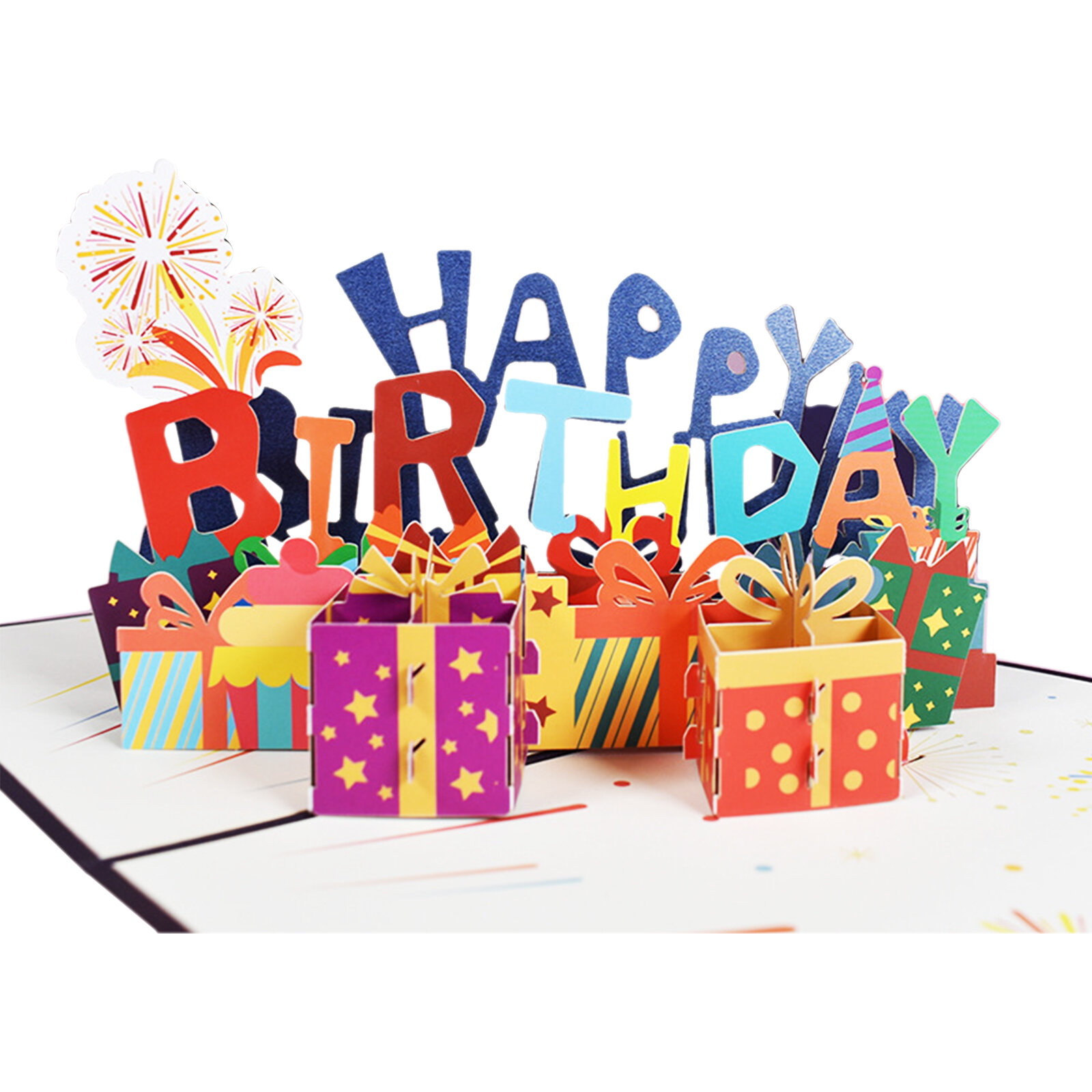 3D Pop Up Greeting Card с конвертом, Type 1 (Happy Birthday), Type 2 (Blue Cake), Type 3 (Red Cake), Type 4 (Birthday Box), Type 5 (Round Cake), Multicolor, Paper, 15*20*1cm, 53g (Type 1), 38g (Type 2,3,4), 65g (Type 5), 1 шт.