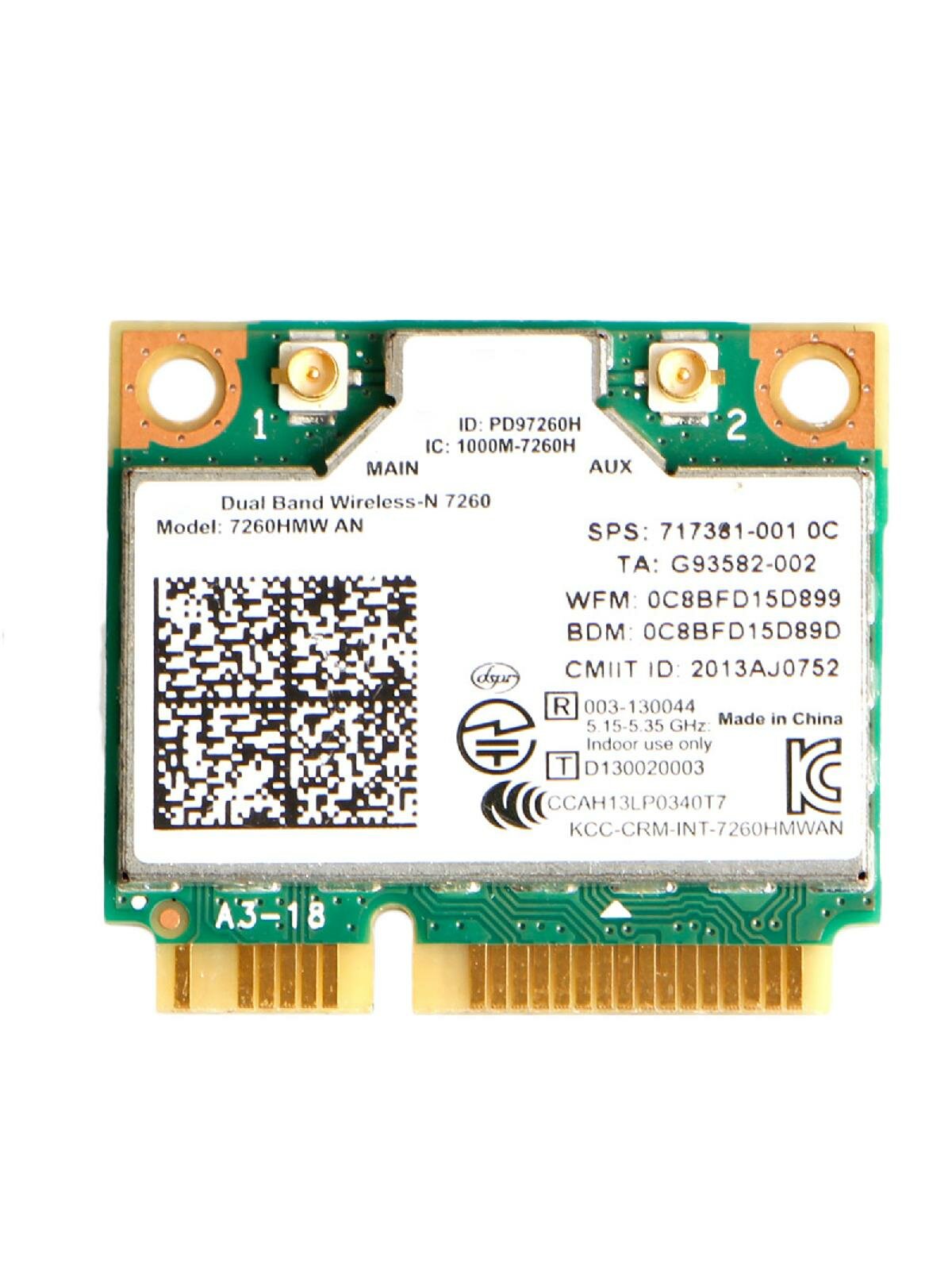 Dual Band Wireless Card ForIntel 7260 7260HMW AN Mini PCI-E 2.4G/5Ghz Wlan Wifi Card Bluetooth-compatible 4.0 Wireless