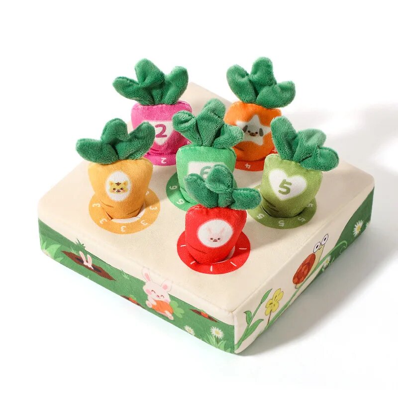 Игрушка-коробка для салфеток Baby Tissue Box Pull Out Radish Toys Зеленый, 6 Holes