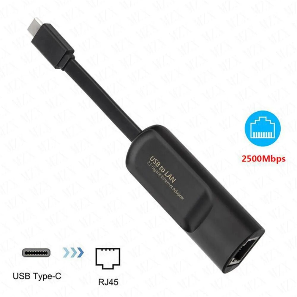 Сетевая карта 2,5G, 2500 Мбит/с, адаптер Gigabit Ethernet USB 3.0 типа C к RJ45 Lan, проводной преобразователь, драйвер, бесплатные аксессуары для ПК, ноутбуков