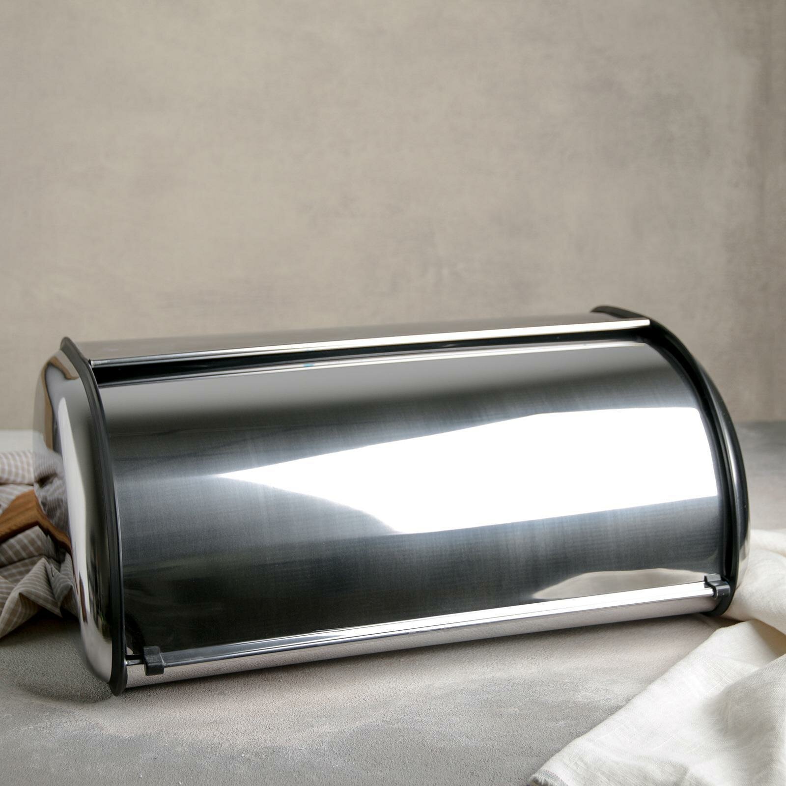 Хлебница «Универсал», нержавеющая сталь, 43×26×18 см, Пылезащитное хранилище, может хранить