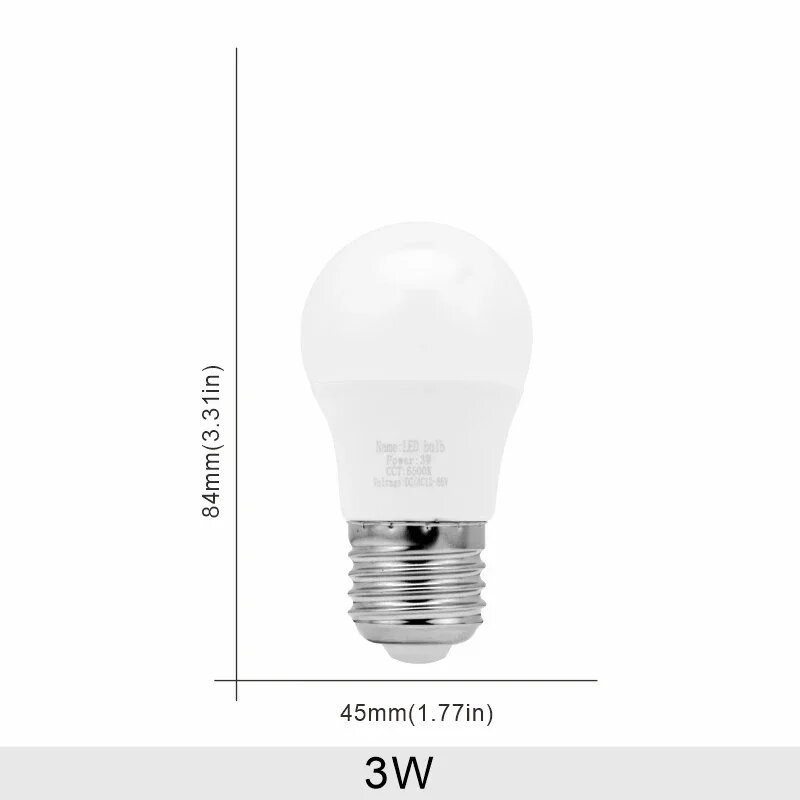 LAN MU Светодиодная лампа E27 12В-85В 3Вт-25Вт Холодный/Теплый белый E27 3W, Cold white, DC12V