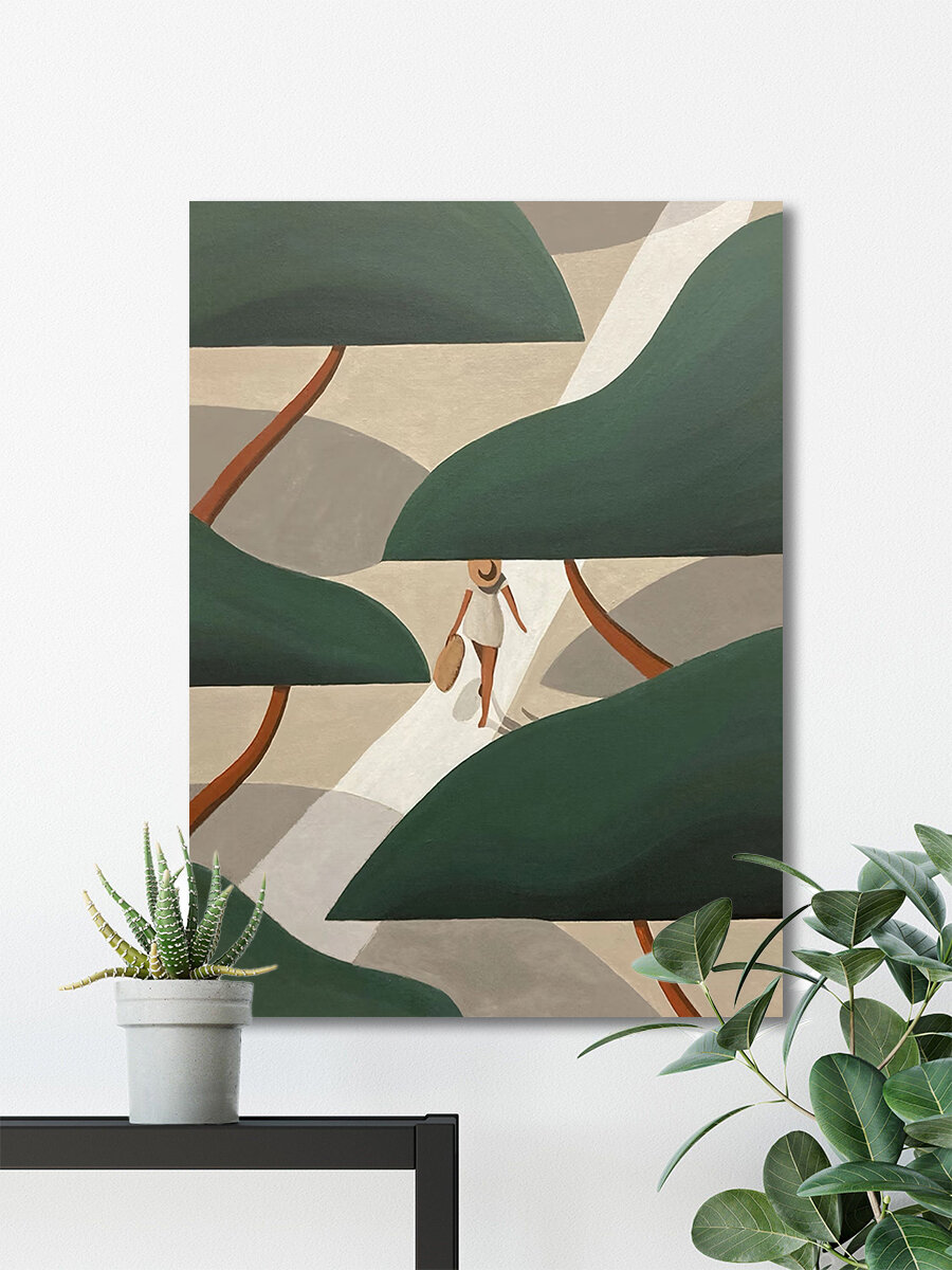 Сканди / бохо, картина на стену для интерьера / минимализм искусство, 40х60 см.