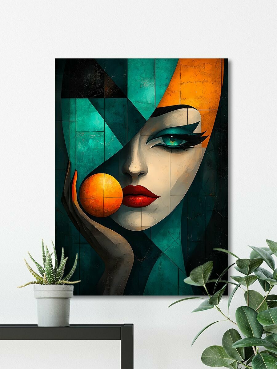 Портрет девушки / Абстракция, Картина на холсте / на стену, 20х30 см.