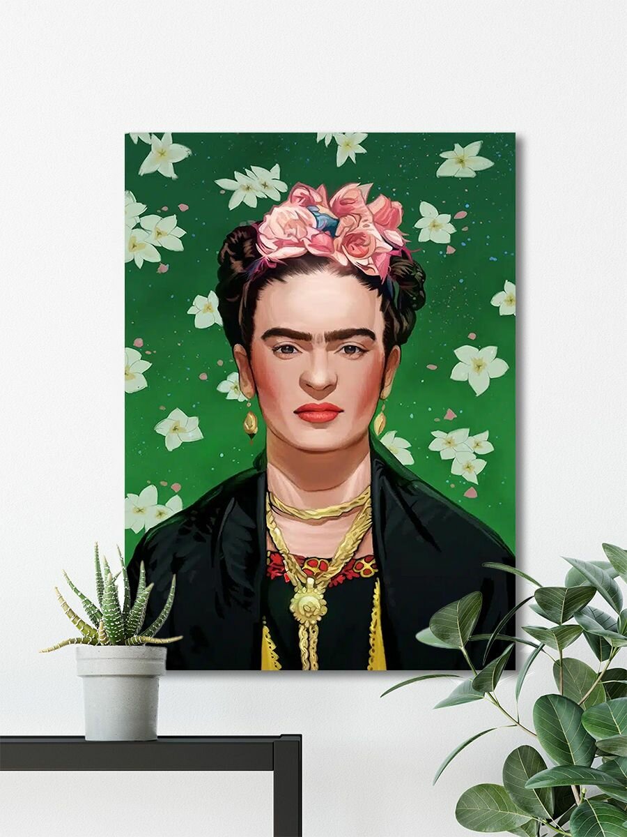 Картина на стену для интерьера - "Фрида Кало девушка лицо абстракция" , 20х30 см.