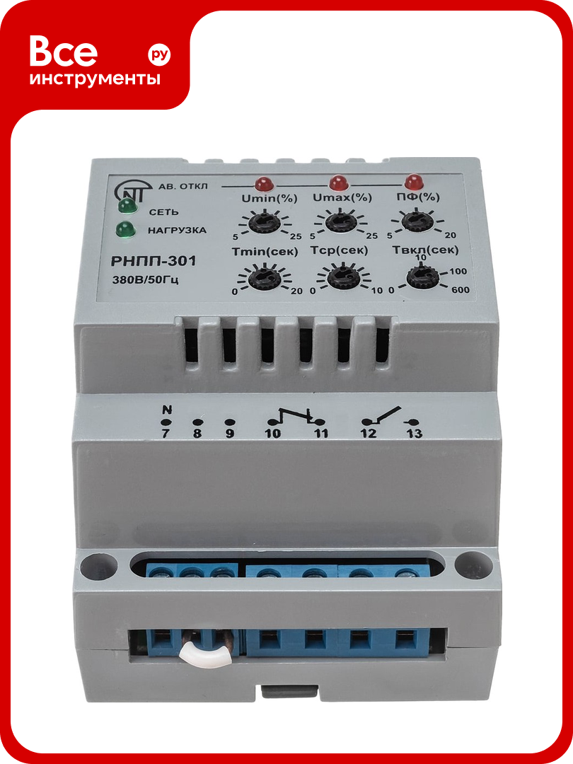 Реле напряжения, перекоса и последовательности фаз Новатек-Электро РНПП-301 3425600301