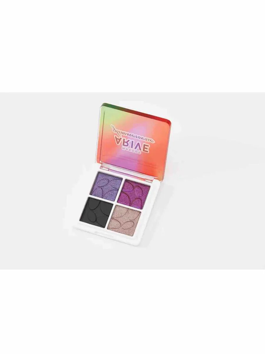 Палетка теней ARIVE MAKEUP "Glimmerverse" 03, сатиновая, матовая, 4 цвета