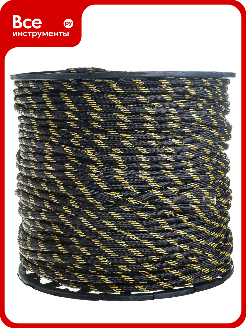 Плетеный полипропиленовый шнур, 24-прядный, катушка, 10мм х 200м Эбис