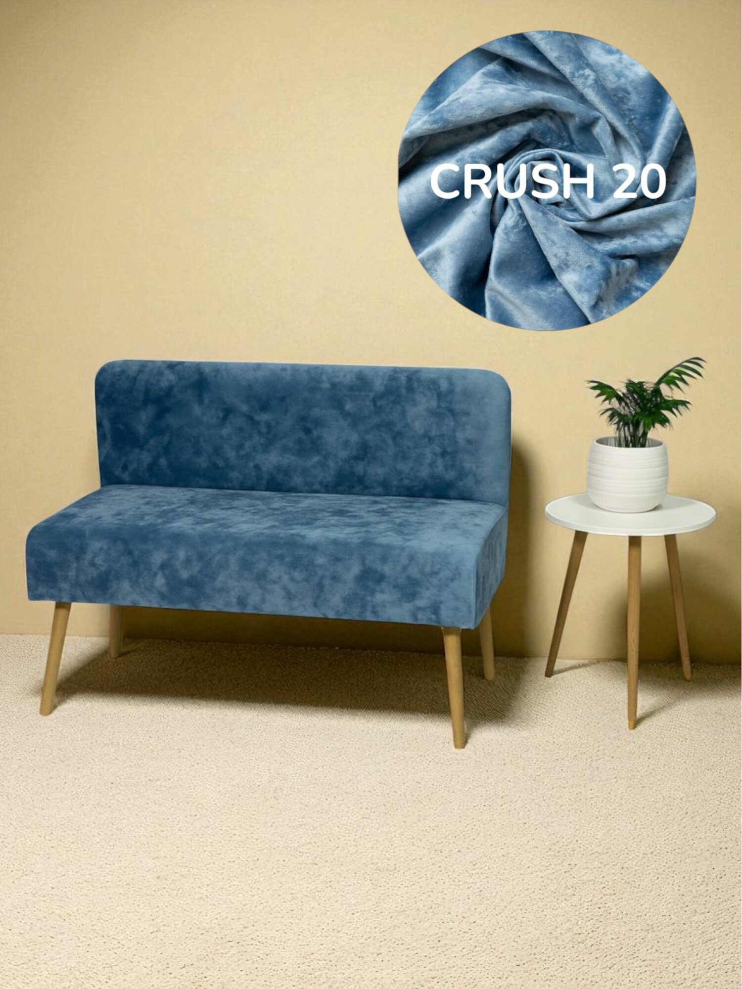 Диван на кухню Эли диван прямой (кухню, офис, прихожую, балкон) велюр голубой Crush 20