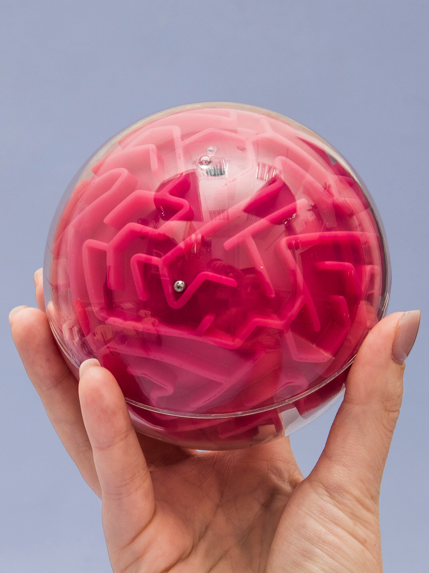 Игра головоломка Шар 3D Лабиринт розовый Сфера 10х10 см, развитие логики, внимания, для детей и взрослых, антистресс