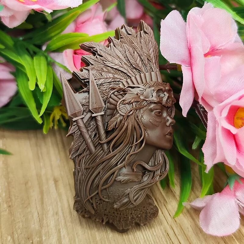 Силиконовая форма для шоколадных плиток Brilliant Mold. Молд Девушка индейцев