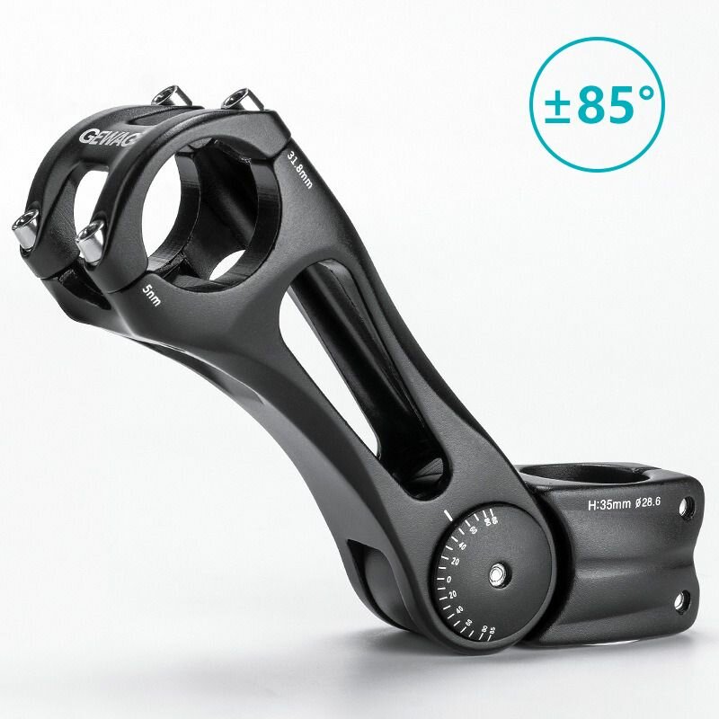 Регулируемый вынос велосипеда, удлинитель руля горного велосипеда, алюминиевый сплав, подходит для руля 31,8 мм, длина 140 мм, черный