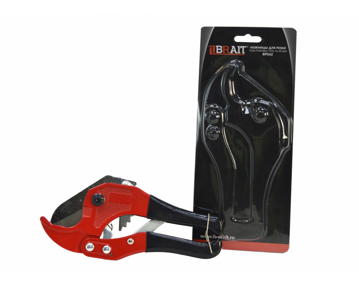 Труборез BRAIT BPS42, для пластиковых труб, красный, длина 110 мм