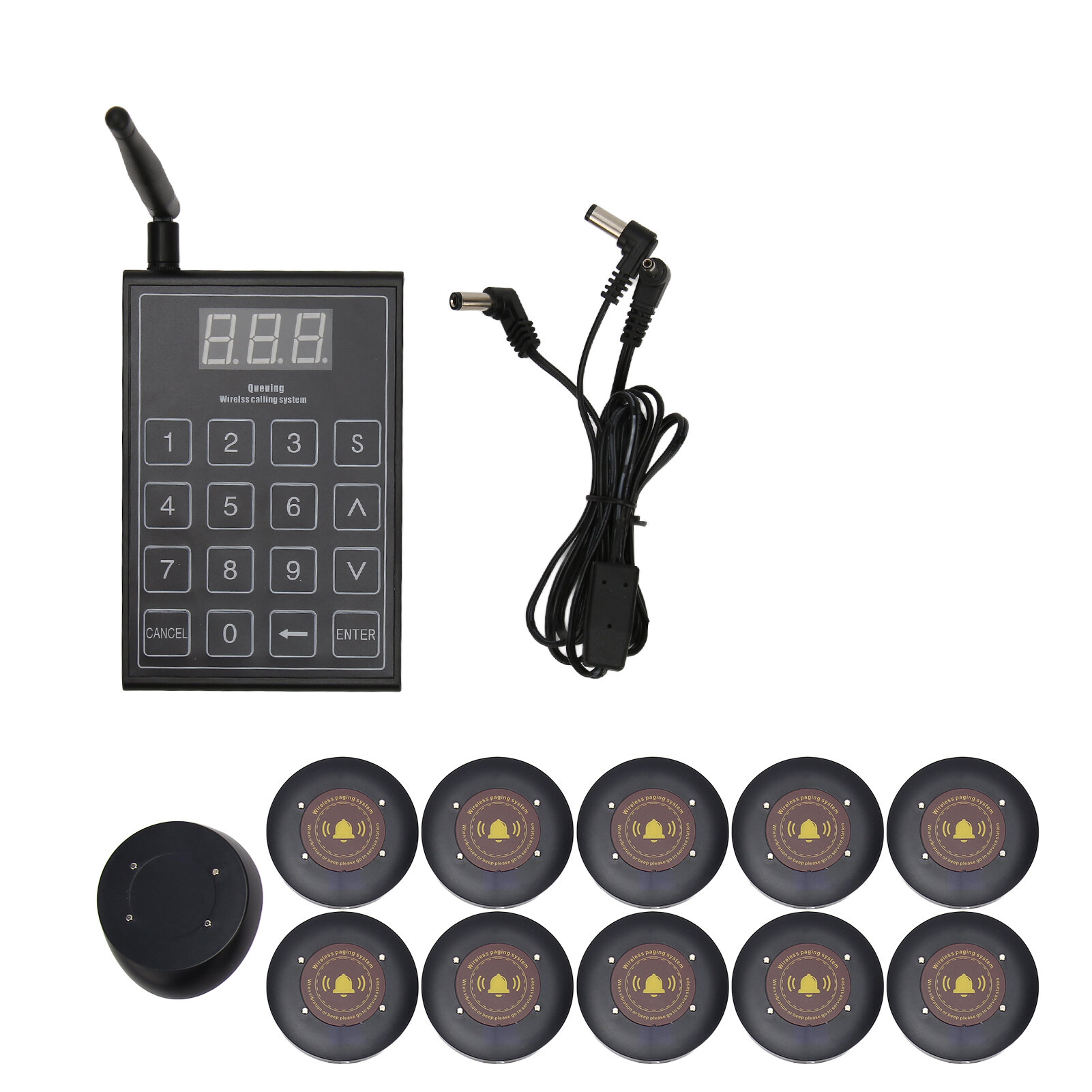 Ресторан Pager 1 для 10 ожидающих Buzzers Беспроводную систему звонков для Food Truck Coffee Shop 100–240V EU Plug